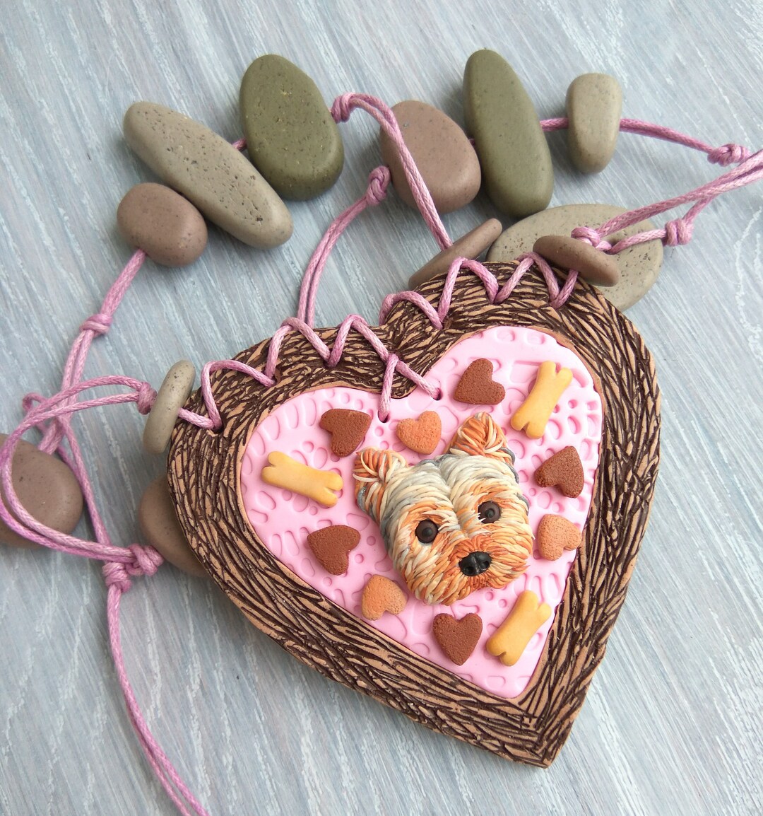 Yorkie Necklace: Polymer Clay Dog Lover Gift - Etsy