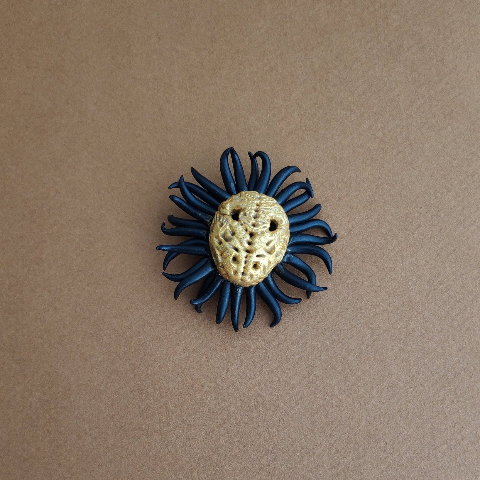 Death Stranding Golden Lion Mask Brooch Geek Jewelry | Etsy