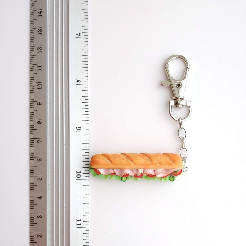 Ham sandwich charm Food keychain Fast food jewelry | Etsy