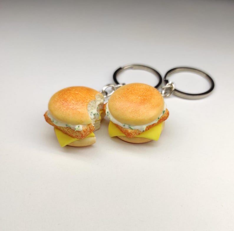 Filet-o-fish, Burger Keychain, Miniature Fast Food Accessory - Etsy ...