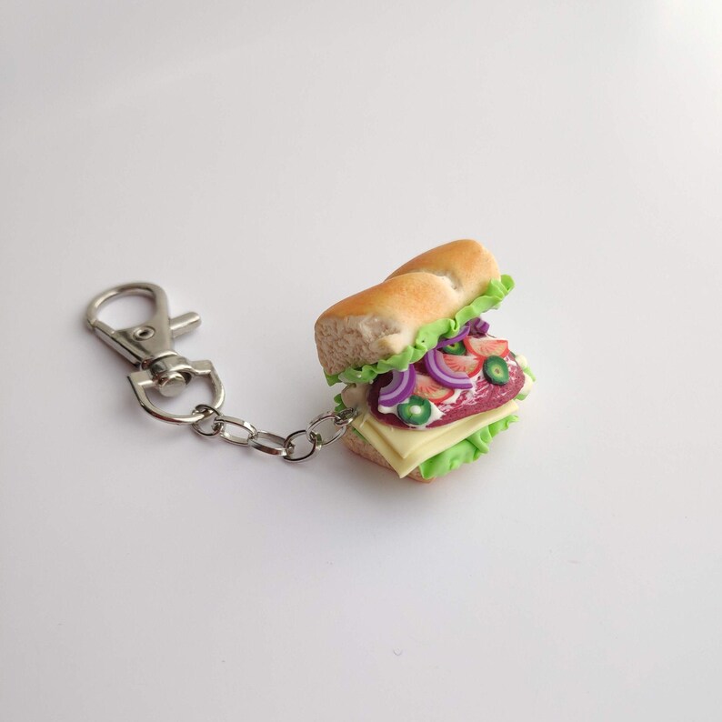 Sandwich Bag Charm Sandwich Keychain Miniature Food Jewelry | Etsy