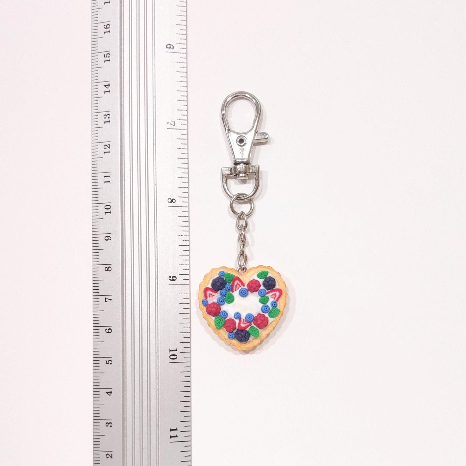 Heart Shaped Berry Pie Keychain Miniature Food Polymer Clay - Etsy
