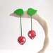Evil Cherry Earrings, Mismatched Fruit Earrings - Etsy