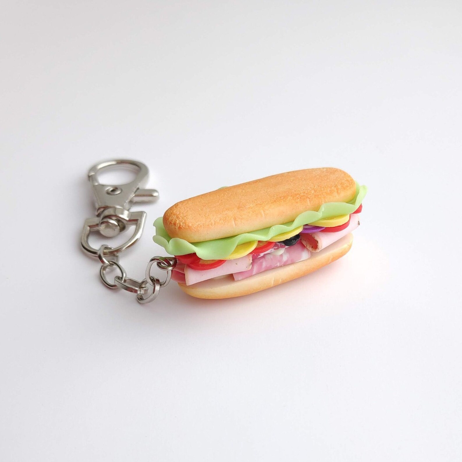 Sandwich Keychain Bag Charm Foodie Gift | Etsy