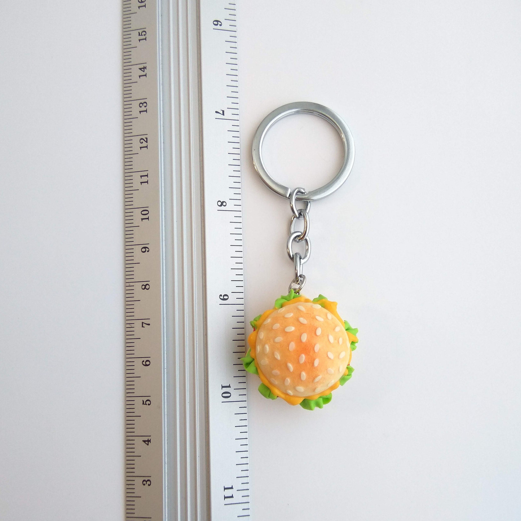 Burger keychain Hamburger jewelry Miniature Fast food | Etsy