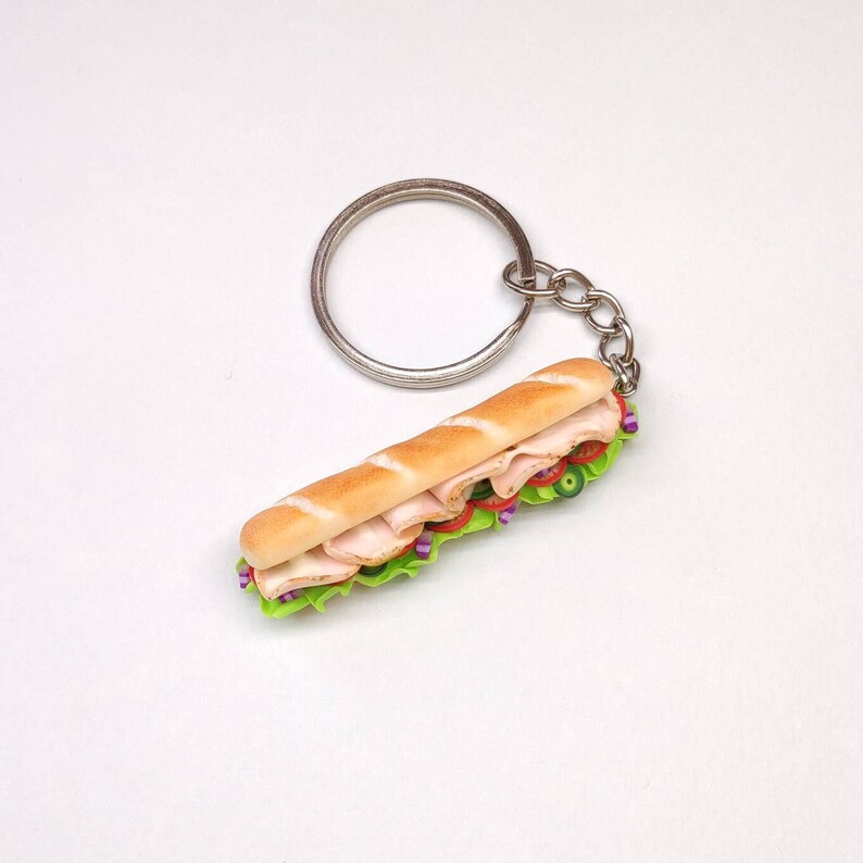 Ham Sandwich Charm Food Keychain Fast Food Jewelry - Etsy