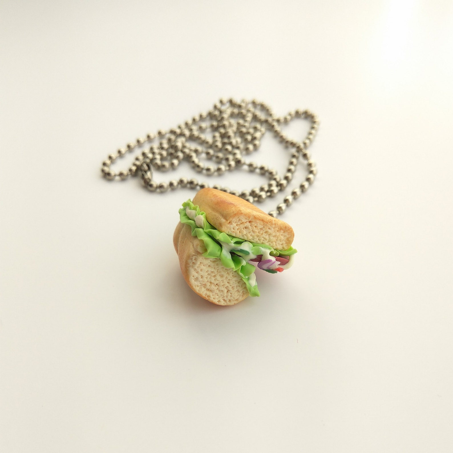 Sausage sandwich necklace Baker mums gift Fake food necklace | Etsy