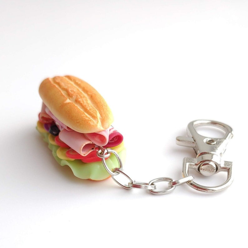 Sandwich Keychain Bag Charm Foodie Gift | Etsy