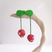 Evil Cherry Earrings Mismatched Fruit Earrings - Etsy
