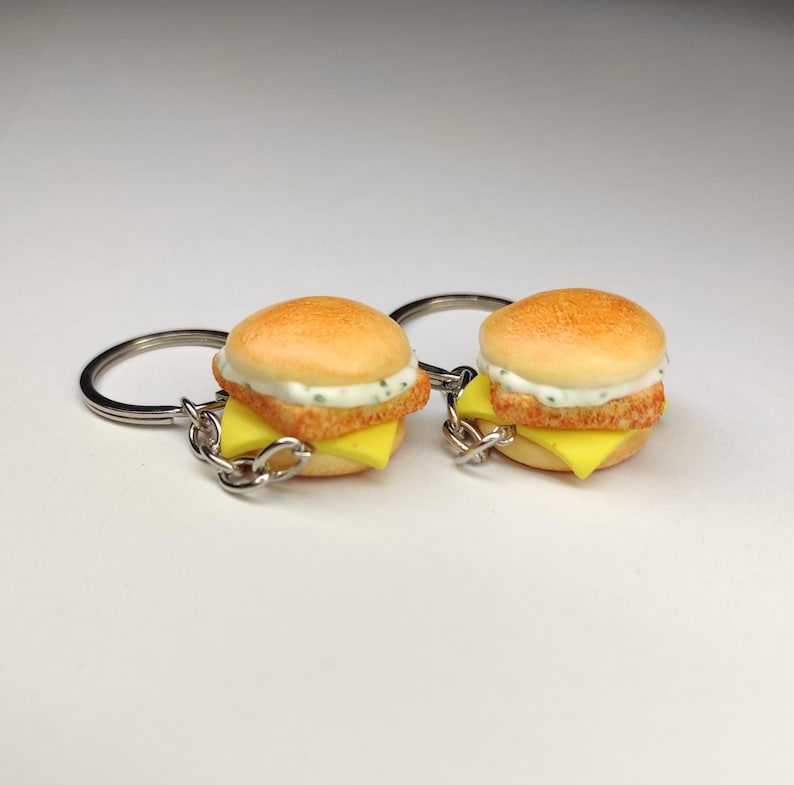 Filet-o-fish, Burger Keychain, Miniature Fast Food Accessory - Etsy ...