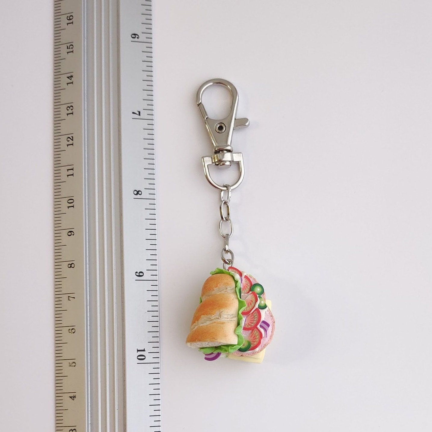 Sandwich keychain Breakfast jewelry Fake food gift | Etsy