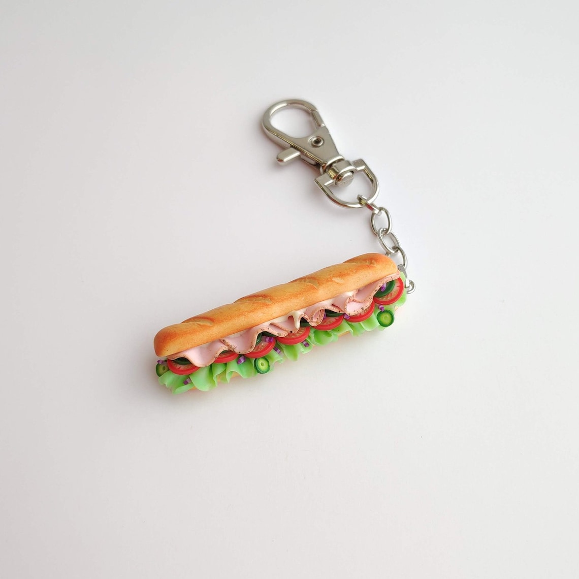 Ham Sandwich Charm Food Keychain Fast Food Jewelry - Etsy