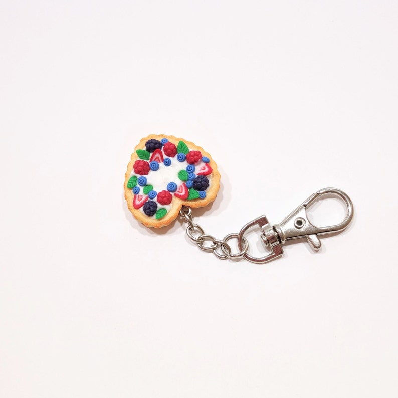 Heart Shaped Berry Pie Keychain Miniature Food Polymer Clay - Etsy