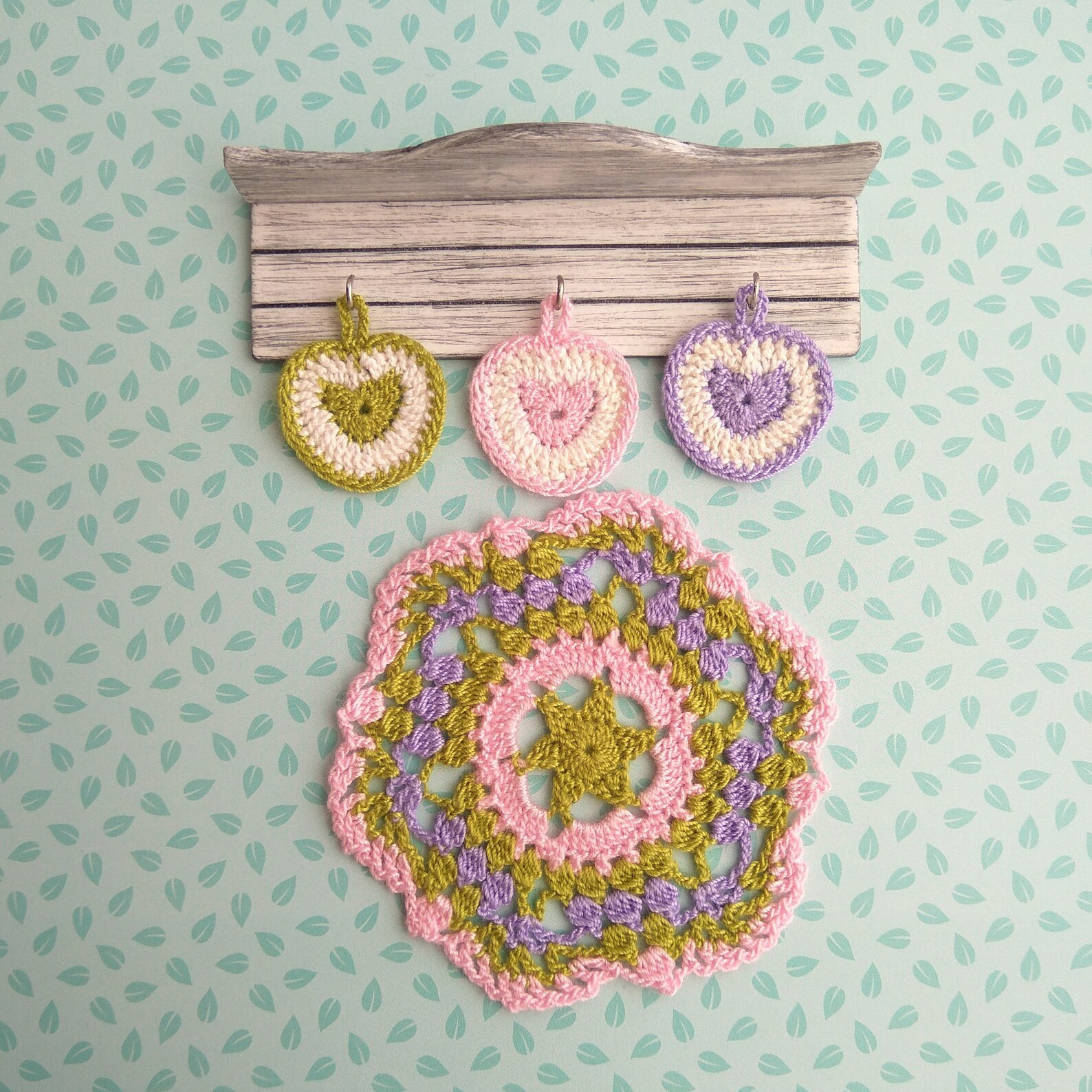 Dollhouse Kitchen Wall Shelf Miniature Crochet Colorful - Etsy