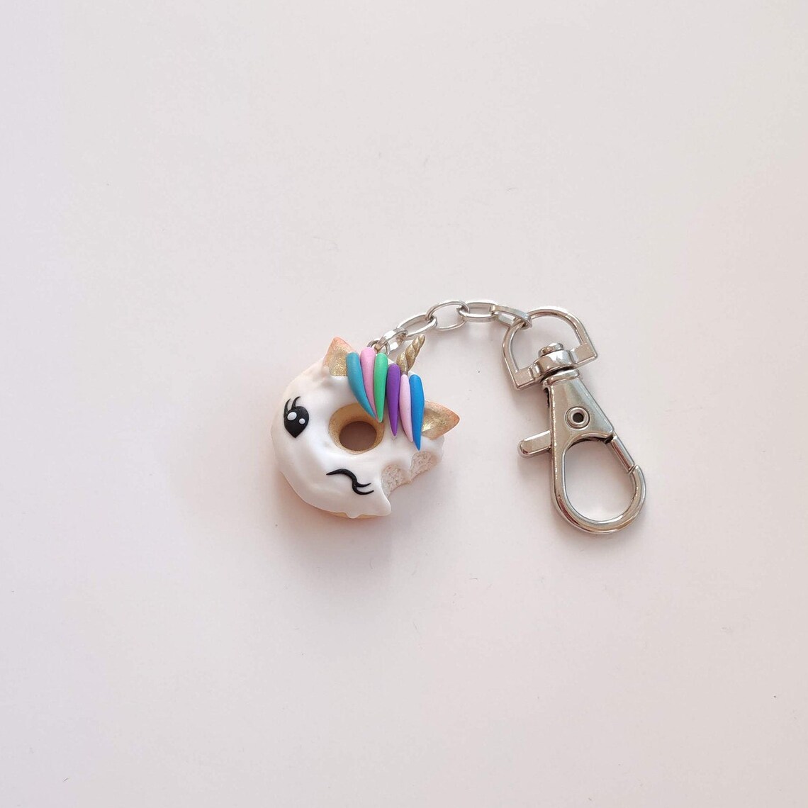 Unicorn Donut Keychain Unicorn Bag Charm Miniature Food | Etsy