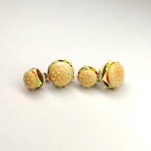 Hamburger Stud Earrings, Tiny Fast Food Jewelry, Miniature Burger - Etsy