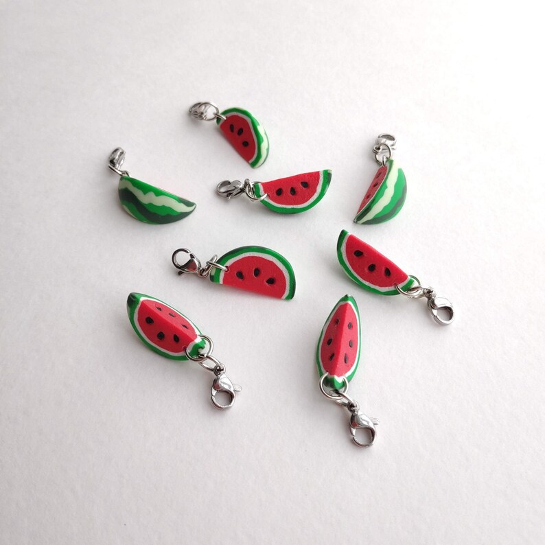 Watermelon Miniature Charm juicy Fruit Slice - Etsy