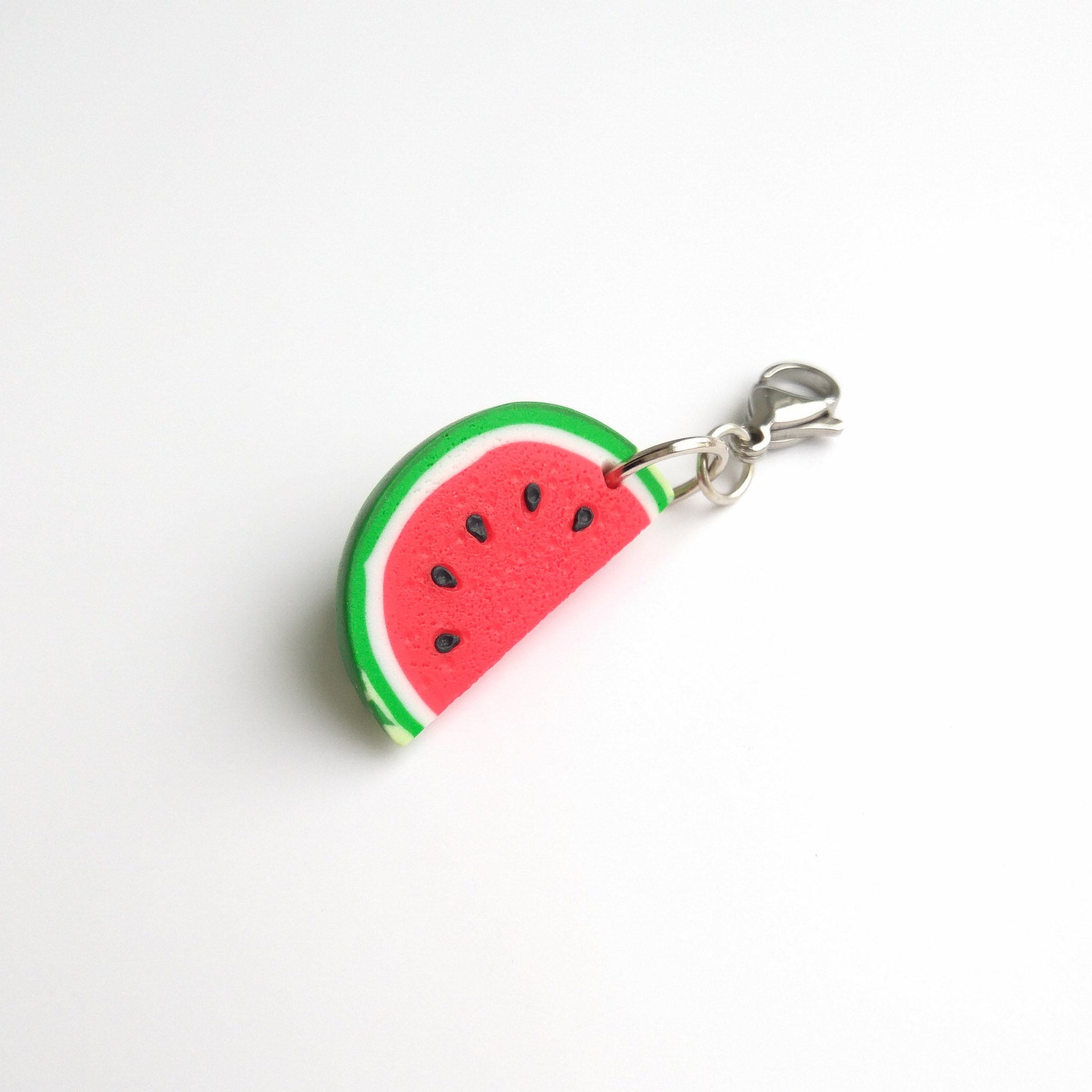 Watermelon Charm, Red Green Fruit Slice, Juicy Fruits Jewelry, Charm ...