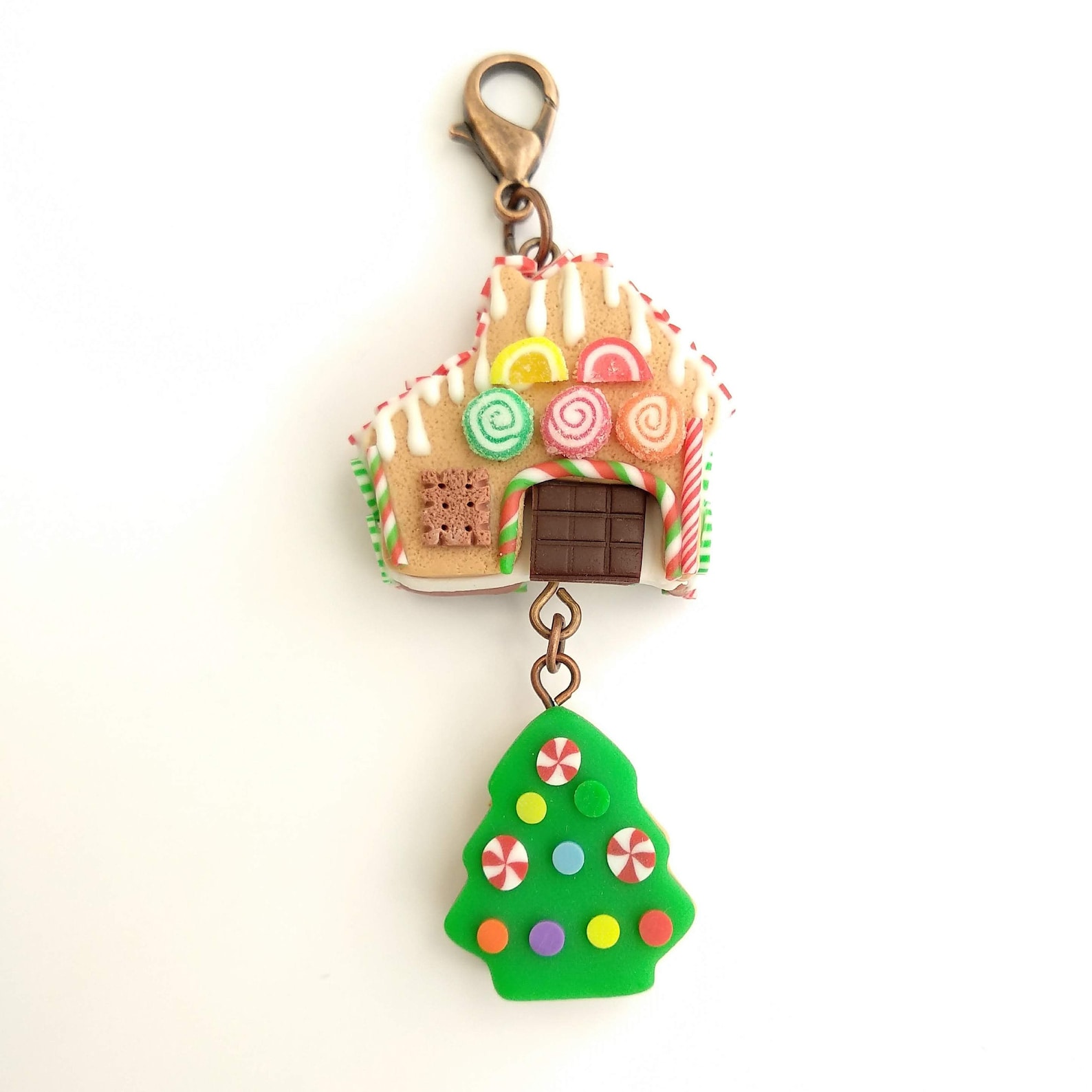 Miniature Gingerbread House Charm Christmas Cookie Jewelry | Etsy