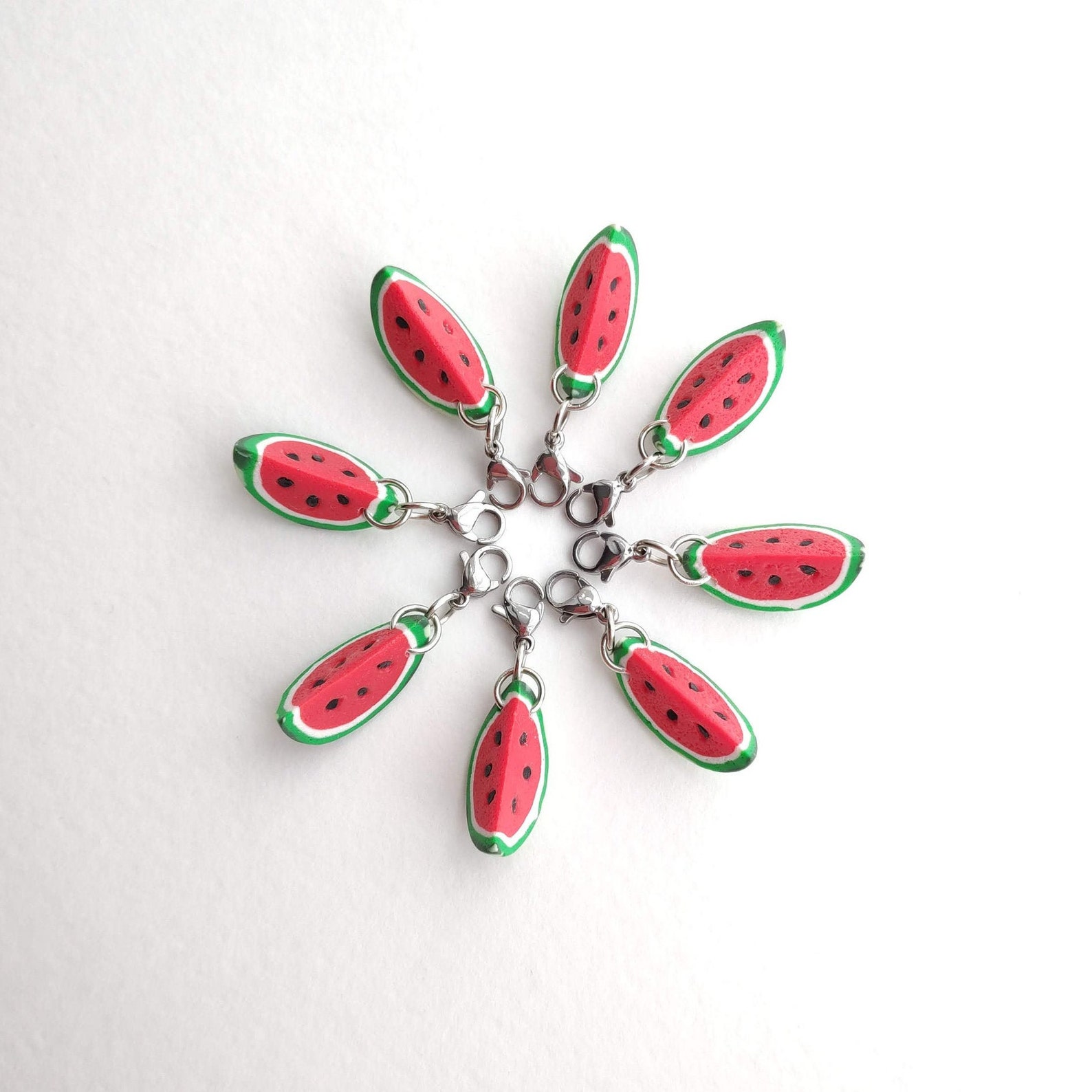 Watermelon Miniature Charm juicy Fruit Slice - Etsy