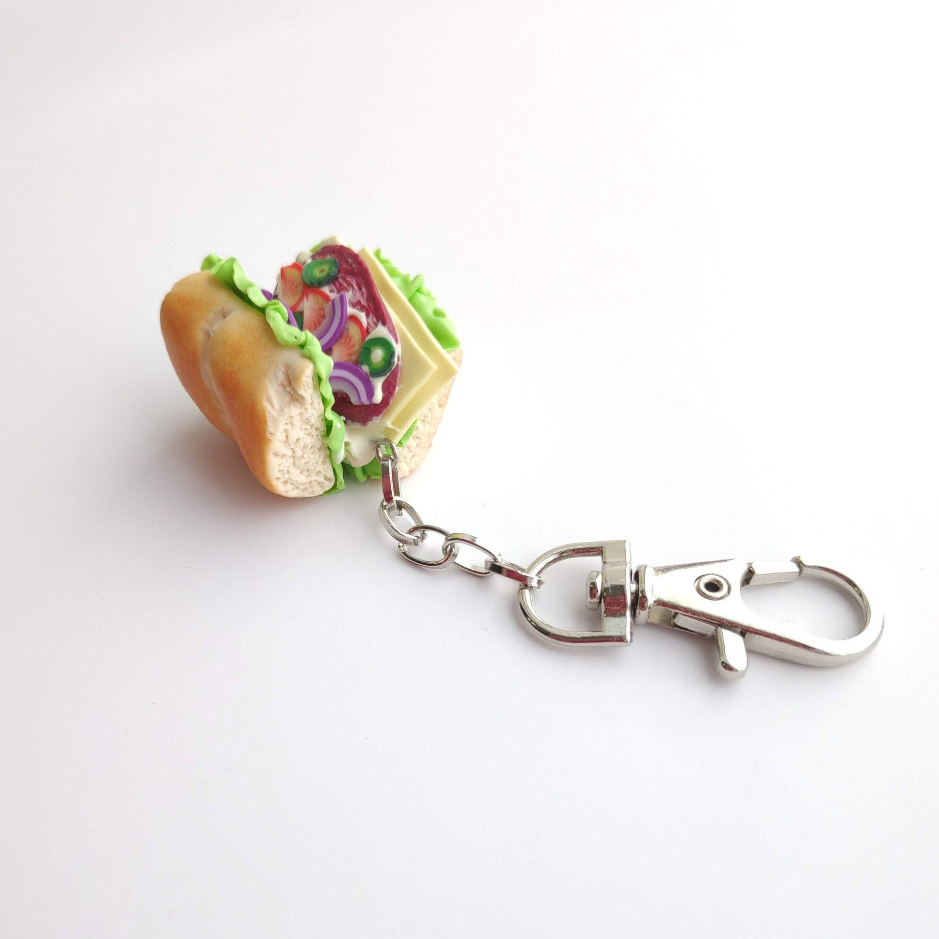Sandwich Bag Charm Sandwich Keychain Miniature Food Jewelry | Etsy