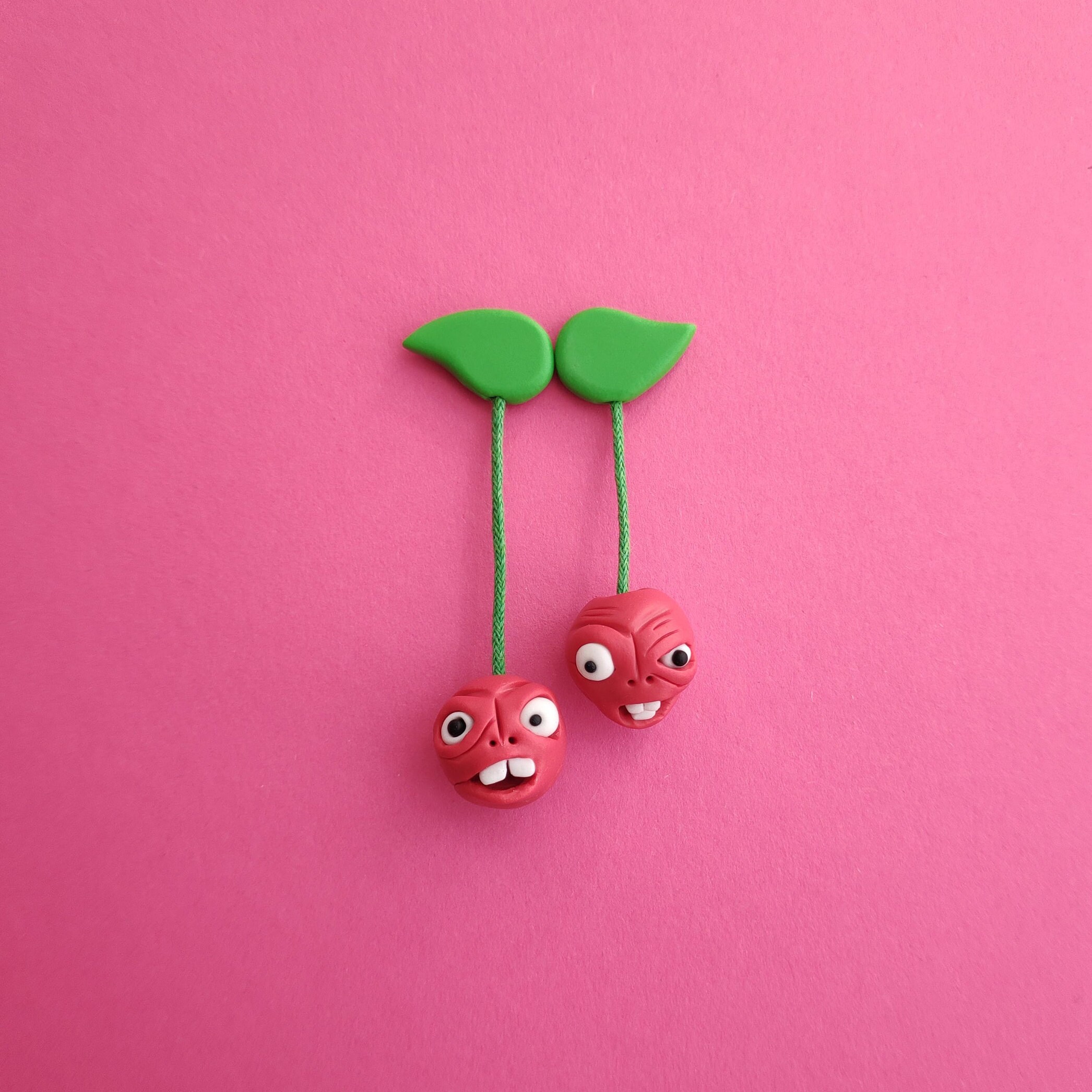 Evil Cherry Earrings, Mismatched Fruit Earrings - Etsy