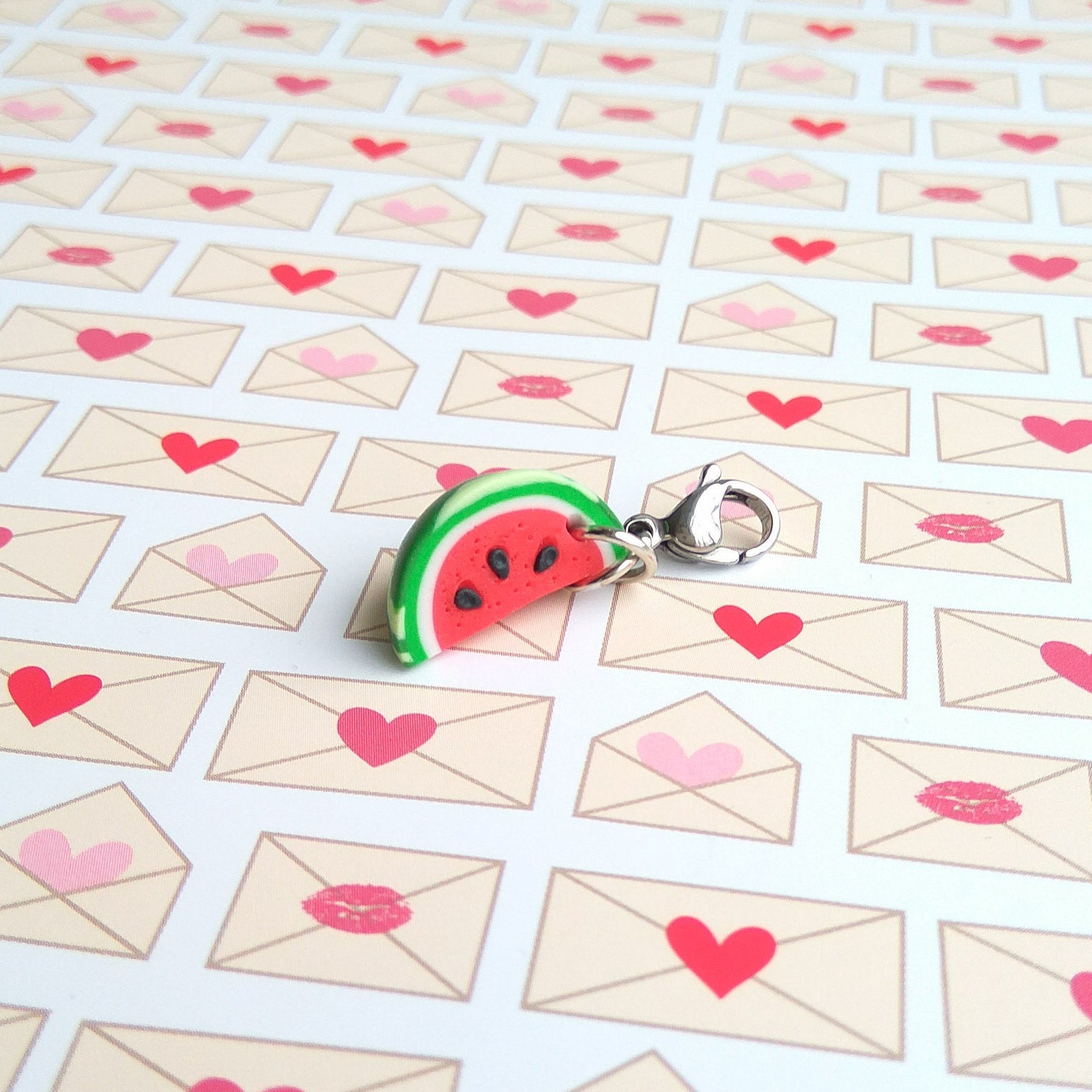Watermelon Miniature Charm juicy Fruit Slice - Etsy