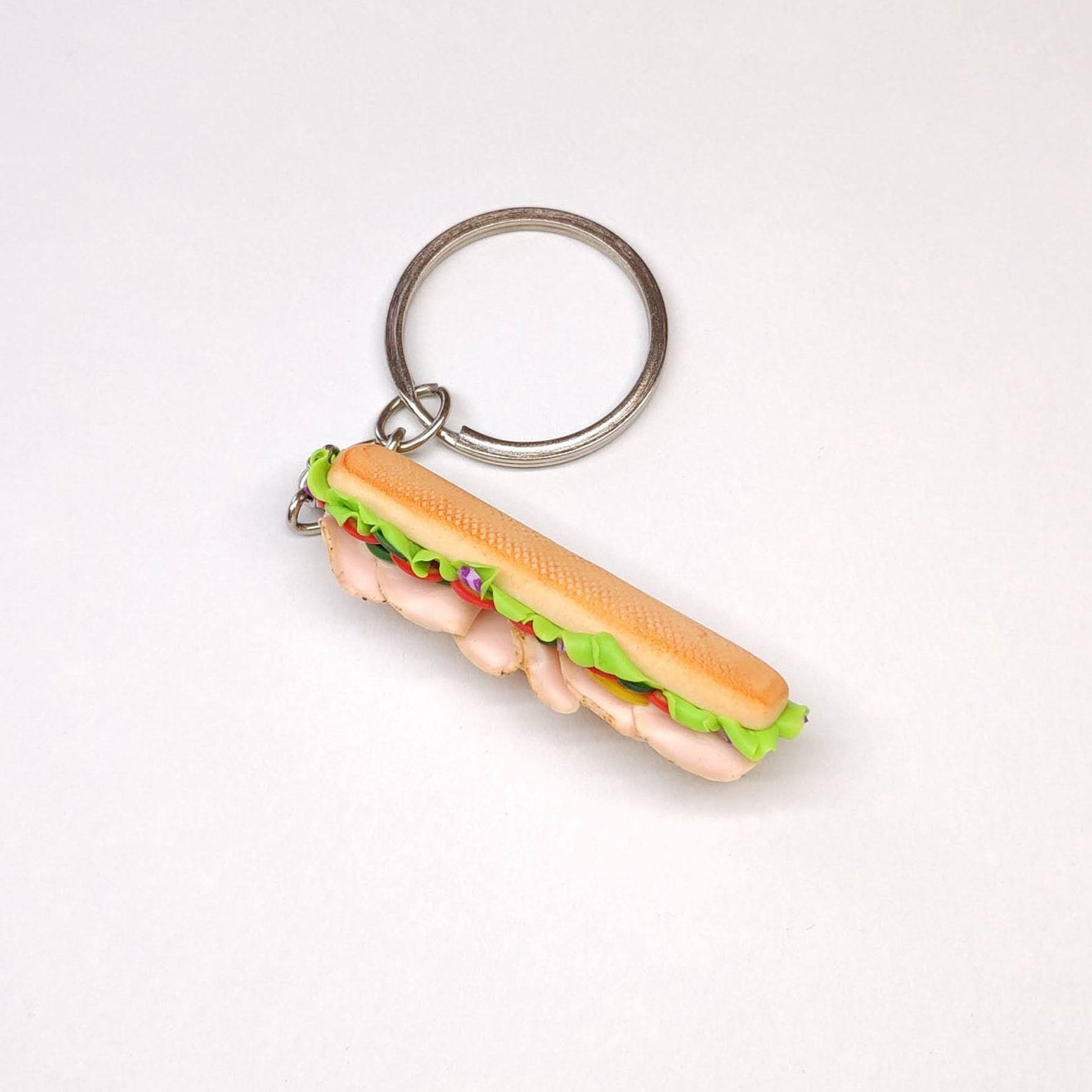 Ham Sandwich Charm Food Keychain Fast Food Jewelry - Etsy