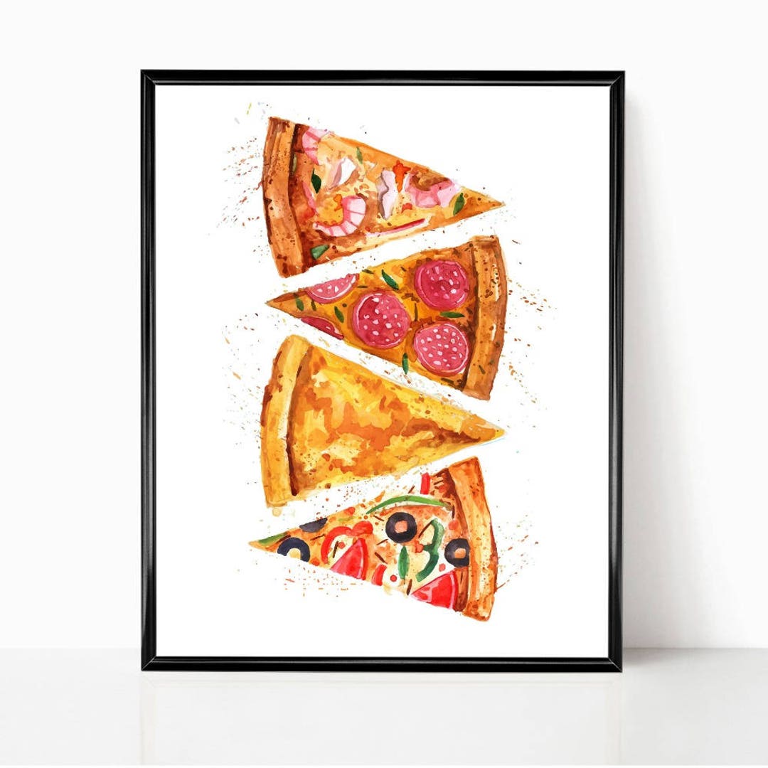 Food Print Pizza Print Pizza Wall Art Pizza Decor Food - Etsy