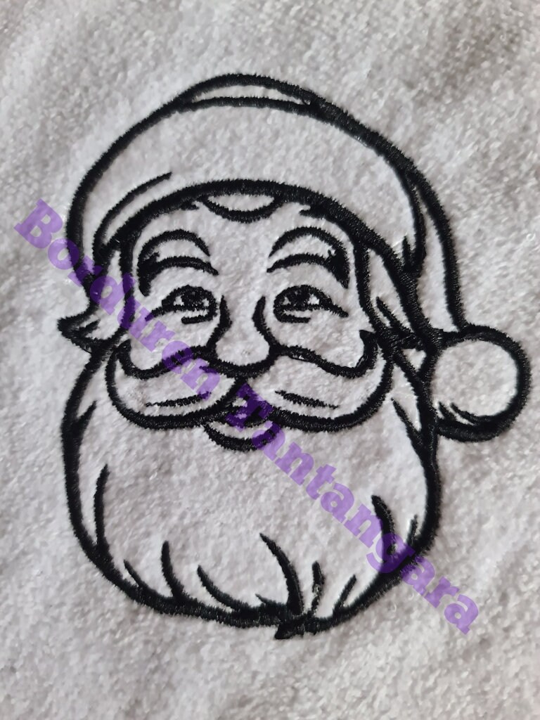 Santa Face , Santa Claus Face, BT Santa Face, Machine Embroidery Design ...
