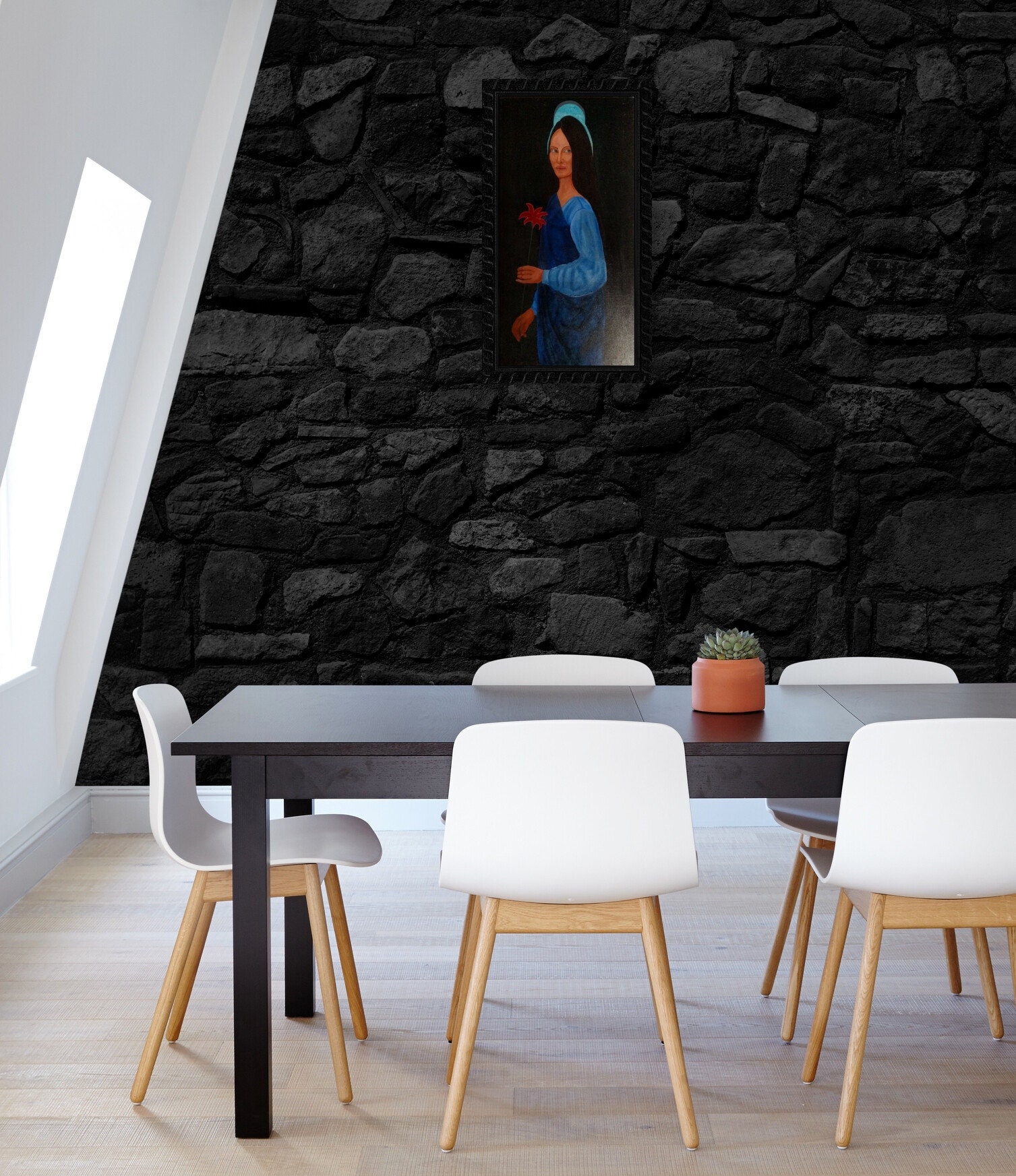 Girl Portrait, Lily Painting, Hand Painted Art, Charming Girl With a ...