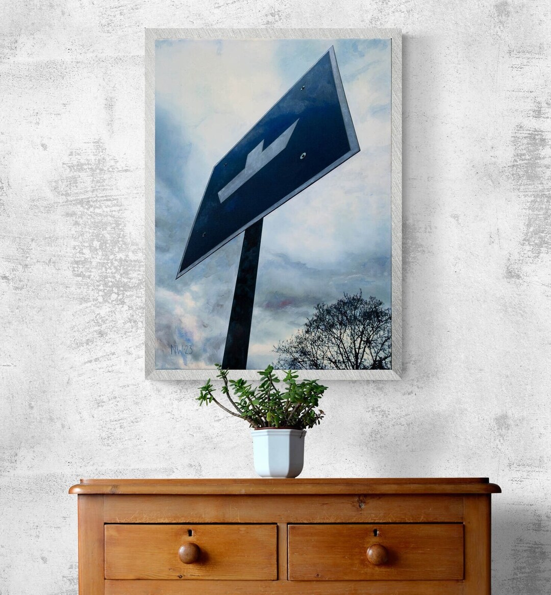 Street Sign Art, Riverside Art, Realistic Art, Modern Urban Landscape ...