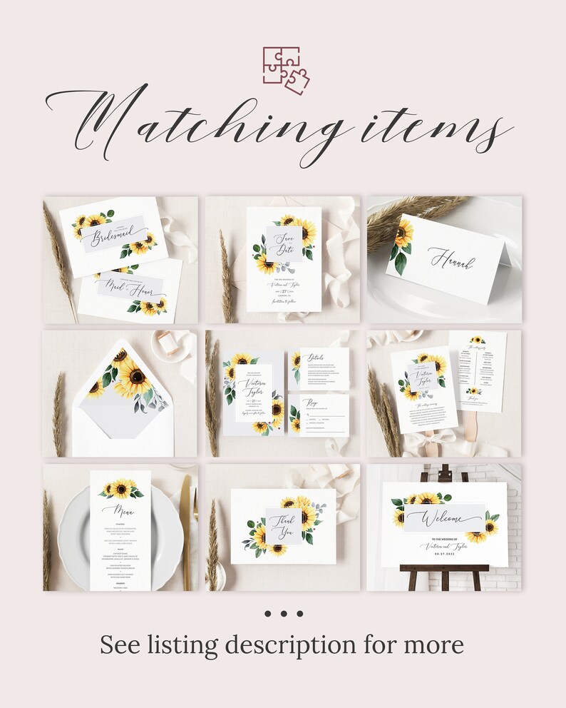 Sunflower Wedding Program Template, Rustic Fall Wedding Ceremony ...
