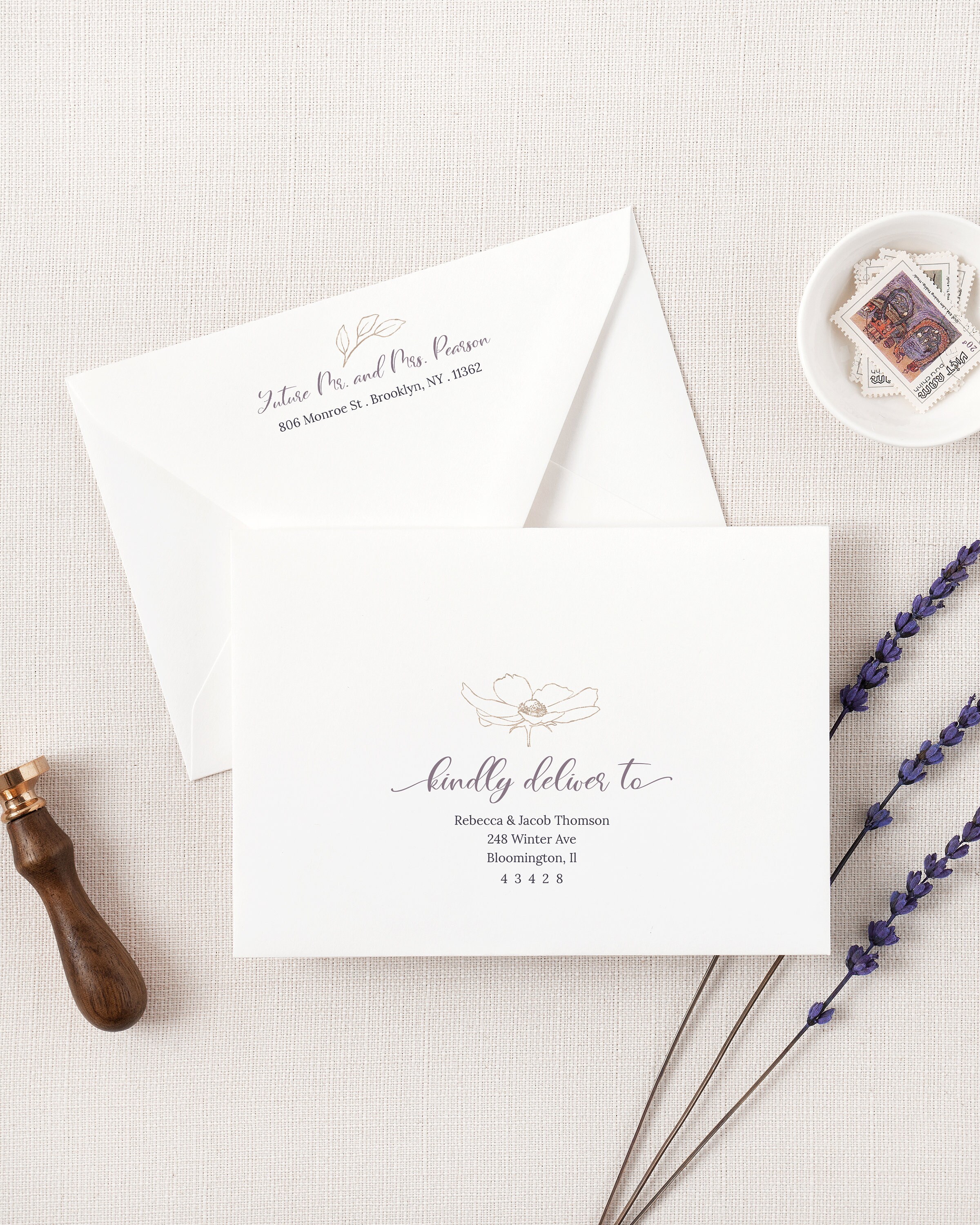 Return Address Wedding Addressed Envelope DIY Envelope Template for ...