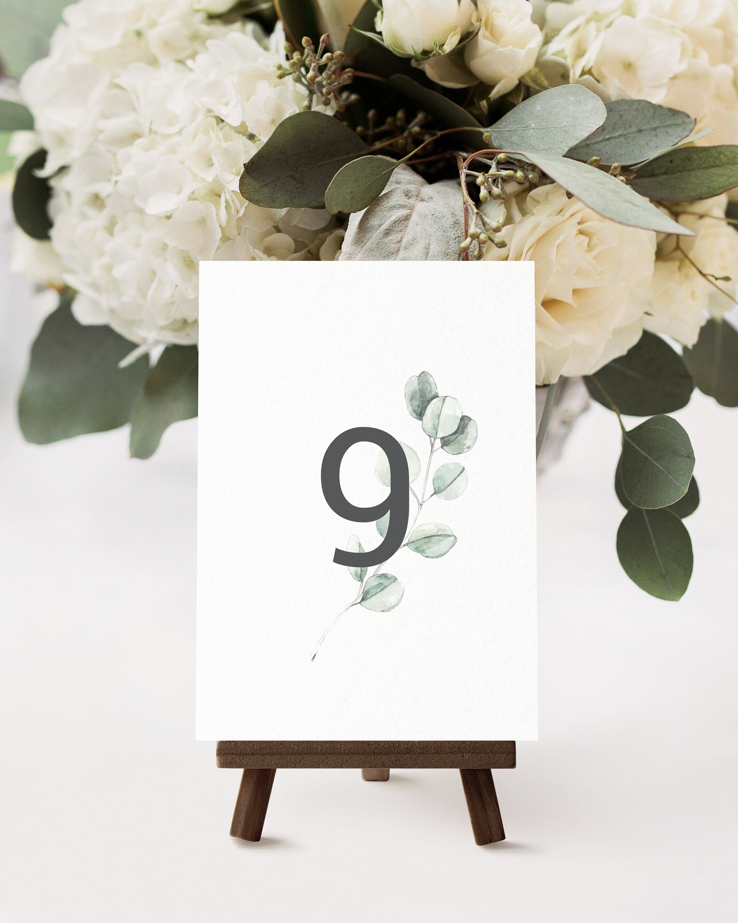 Eucalyptus Wedding Printable Table Numbers. Greenery Wedding | Etsy