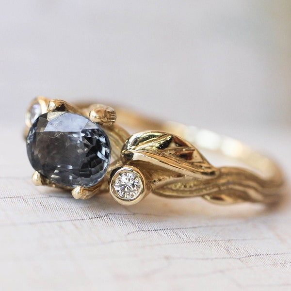 Grey Spinel Ring - Etsy