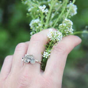 White Gold Engagement Ring Flower Proposal Ring Lily of the - Etsy