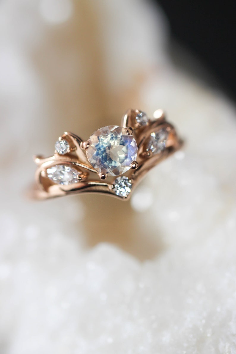 Fantasy Moonstone Bridal Ring Set - Etsy