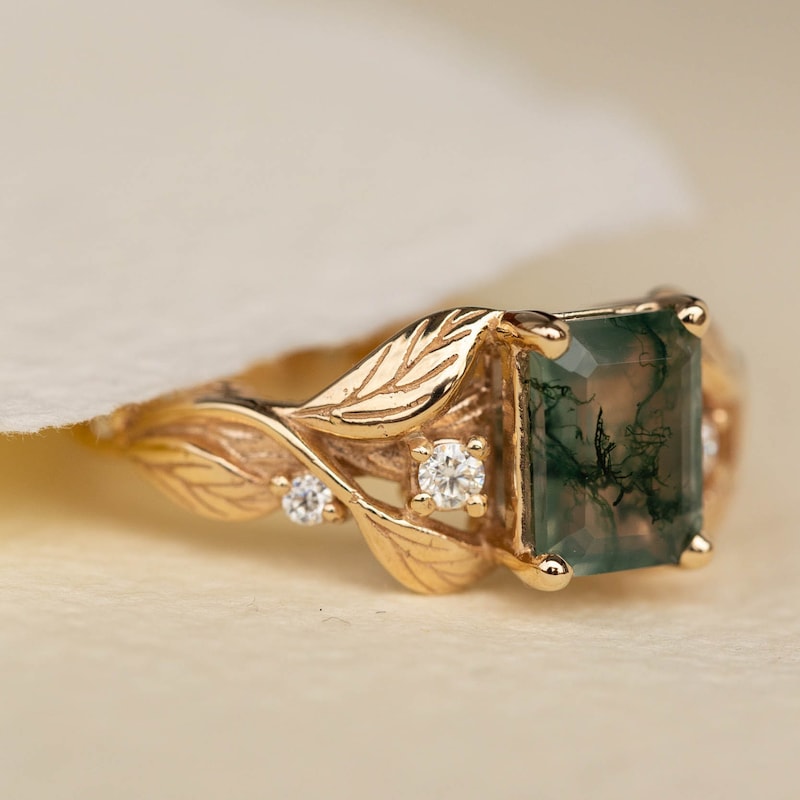 Leaf Engagement Ring - Etsy