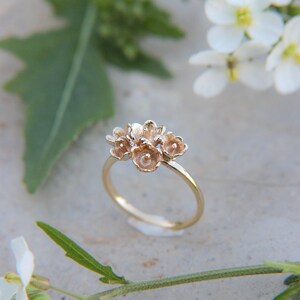 White Gold Engagement Ring Flower Proposal Ring Lily of the - Etsy