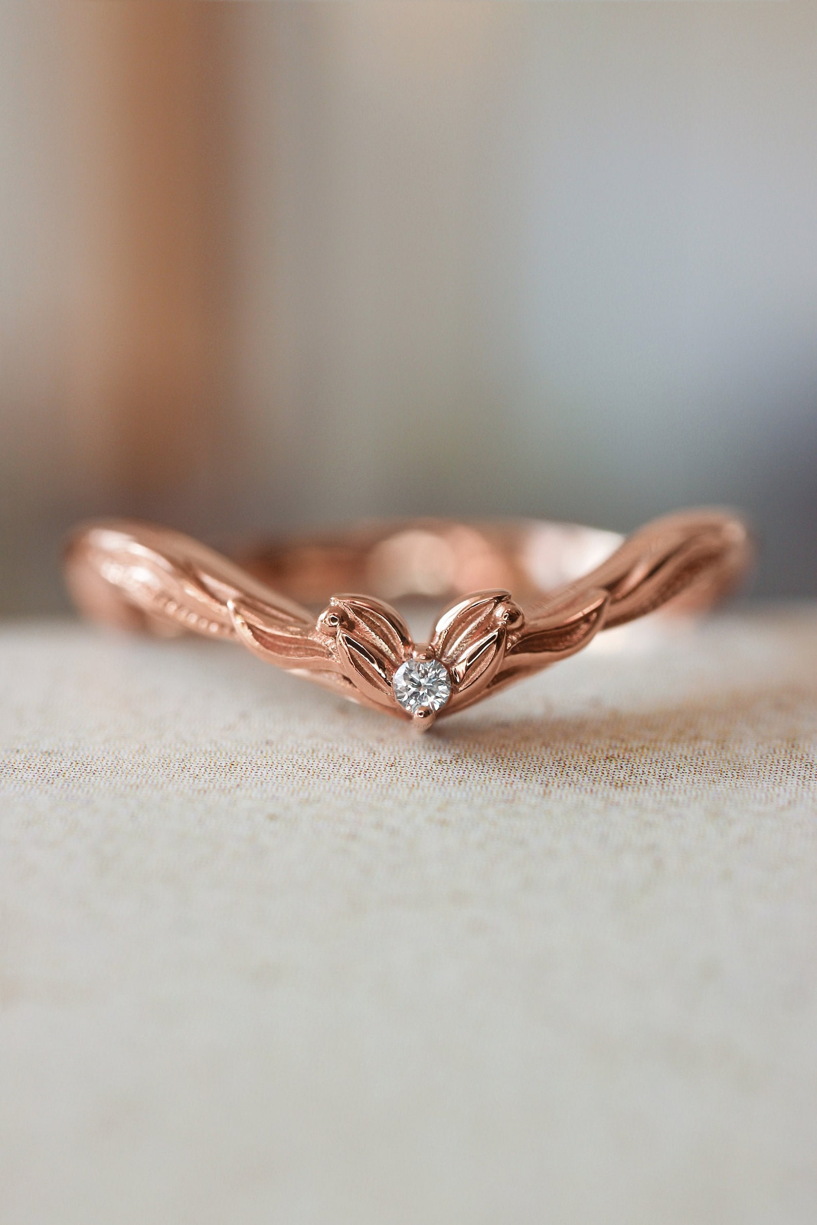 Chevron Wedding Band Diamond Wedding Band for Woman Stacking - Etsy