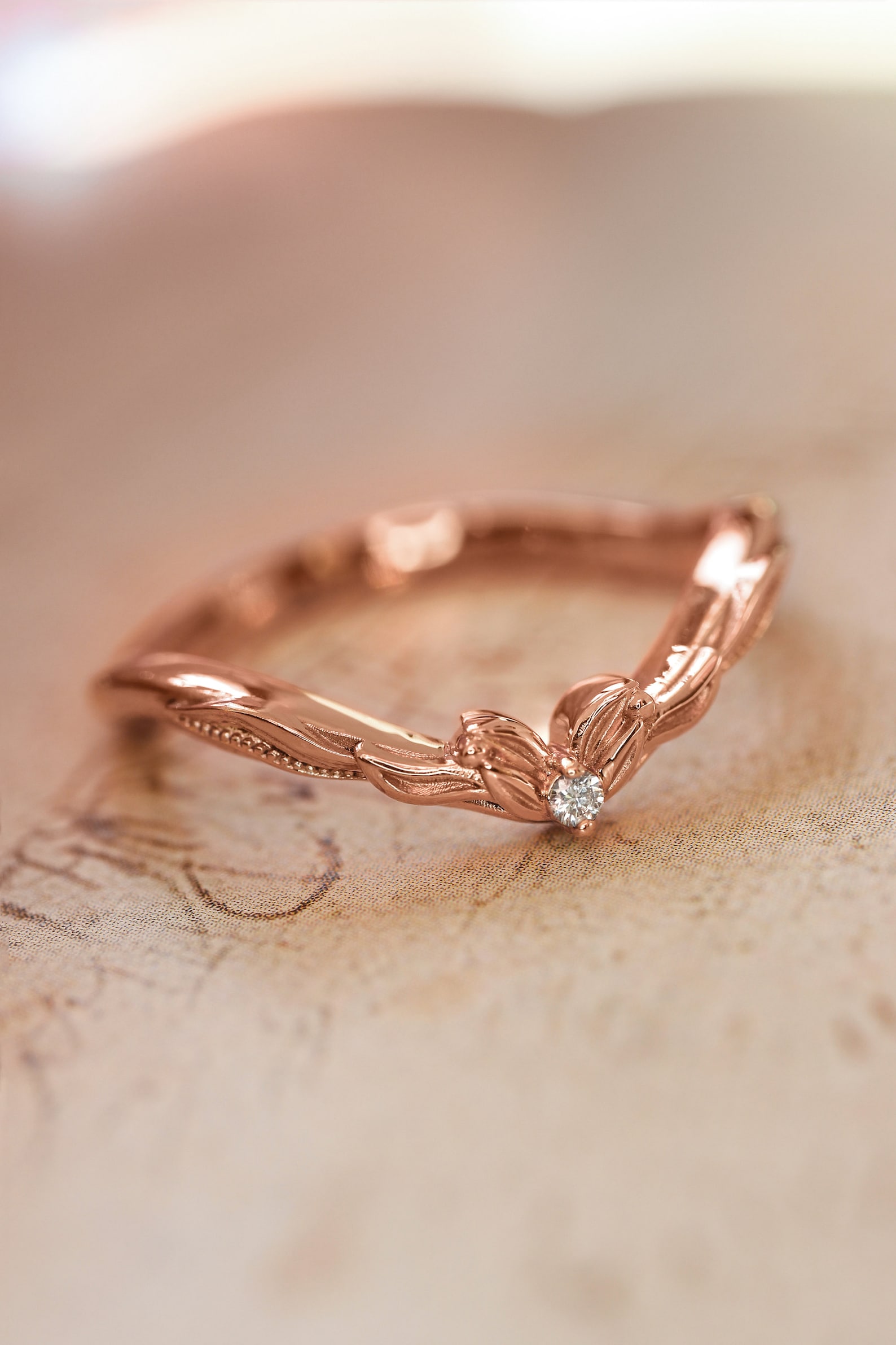 Chevron wedding band diamond wedding band for woman stacking | Etsy