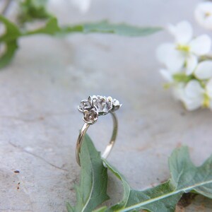 White Gold Engagement Ring Flower Proposal Ring Lily of the - Etsy