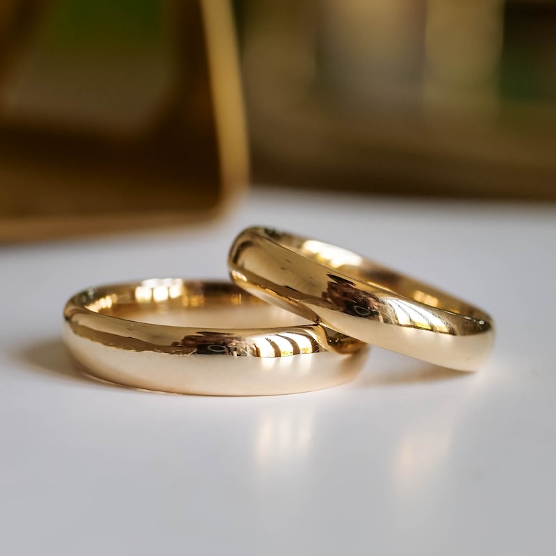Wedding Band Set - Etsy
