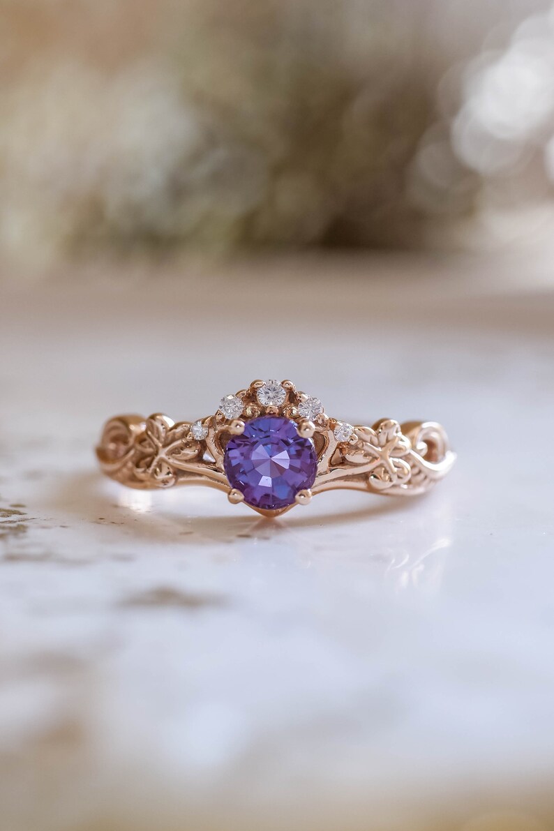 Color Changing Alexandrite Engagement Ring Fantasy Wedding - Etsy