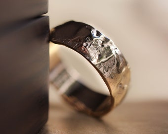 Textured Rustic Yellow Gold Wedding Band - Etsy