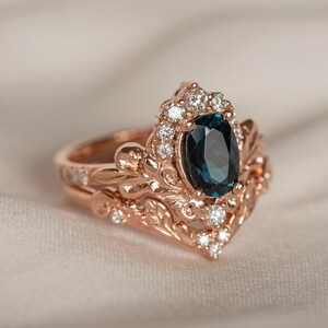 Baroque Inspired Oval Engagement Ring With Tourmaline and Diamonds ...