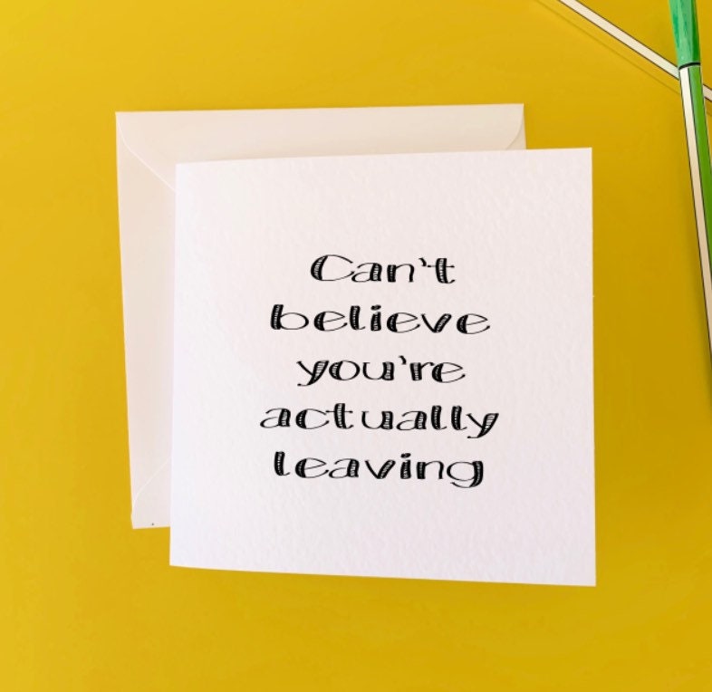 New Job Card Leaving Work Card Changing Job Card Colleague - Etsy