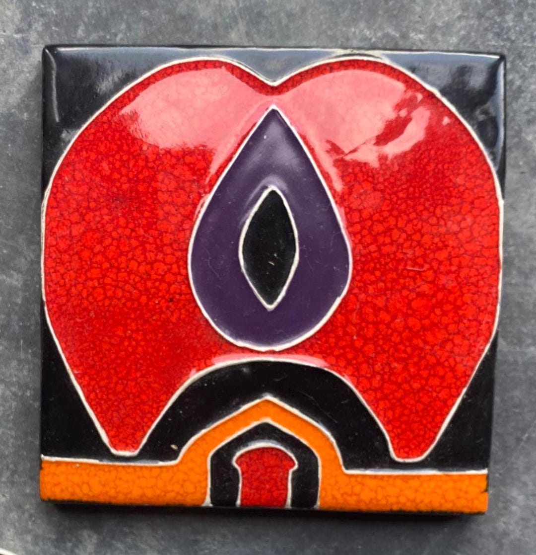 Vintage Tile With Psychedelic Pattern (tower) - Material: Plaster ...