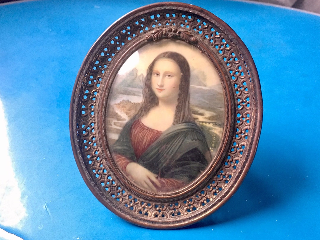 Antique Miniature Portrait of the Mona Lisa 19th Century - Etsy